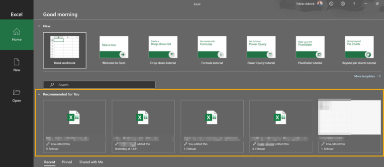 Empfohlene Dateien in Word, Excel und PowerPoint | Topedia Blog