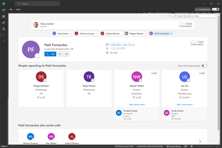 Neuer Org-Explorer in Outlook für Windows | Topedia Blog