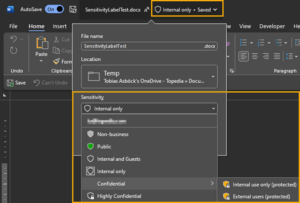 Neue Sensitivity Label Bar in Office für Windows | Topedia Blog