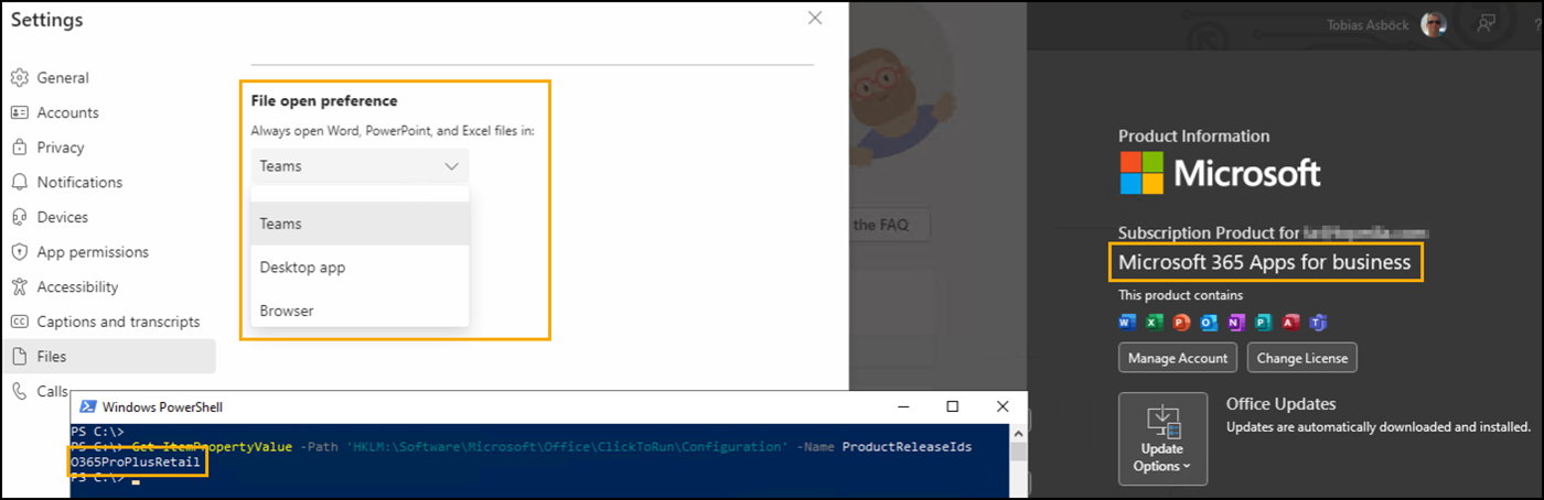 Standardkonfiguration für Öffnen in Desktop-App fehlt im Teams Client ...