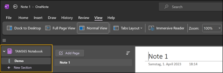 OneNote Client für Windows mit vertikaler Navigation | Topedia Blog