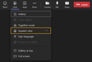 Sprecheransicht in Teams Besprechungen | Topedia Blog