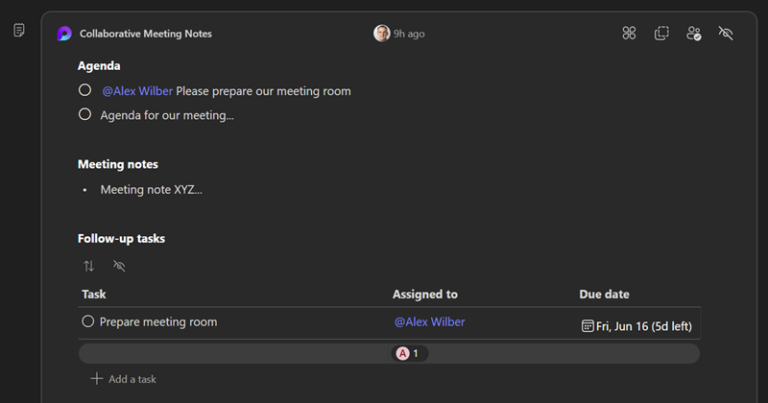 Collaborative Meeting Notes in Teams Besprechung | Topedia Blog