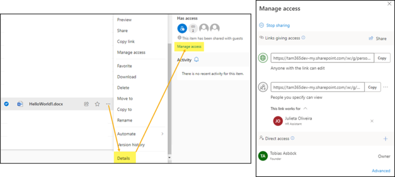 Zugriff verwalten in OneDrive und SharePoint neugestaltet | Topedia Blog