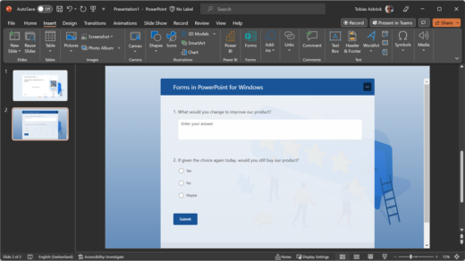 Microsoft Forms in PowerPoint | Topedia Blog