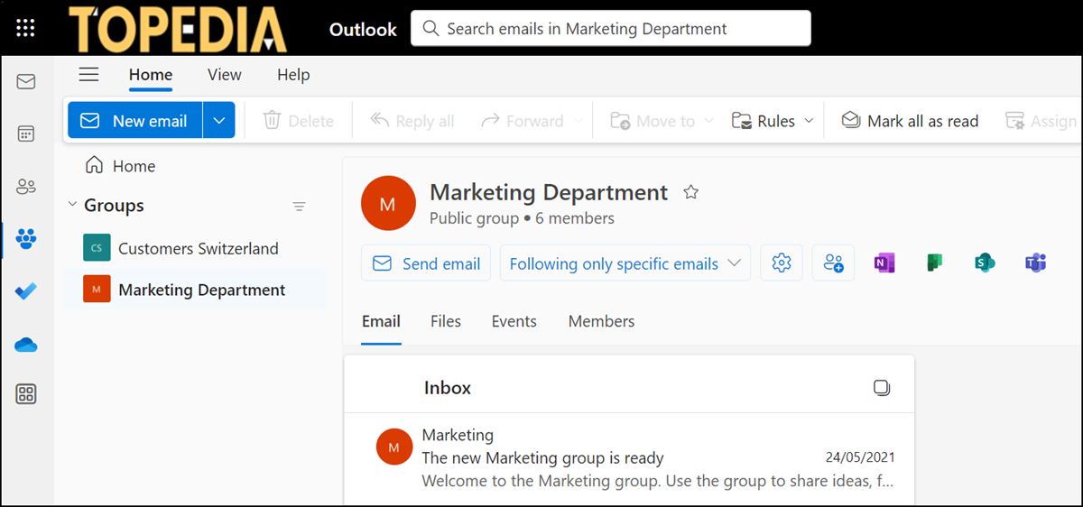 Neue Startseite für Microsoft 365 Gruppen in Outlook | Topedia Blog Neue Startseite für Microsoft 365 Gruppen in Outlook | Topedia Blog