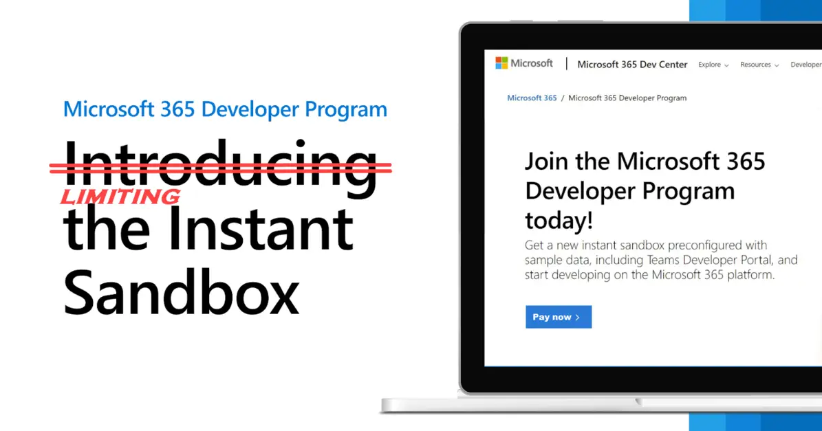 Ende von kostenlosen Microsoft 365 Developer Tenants | Topedia Blog