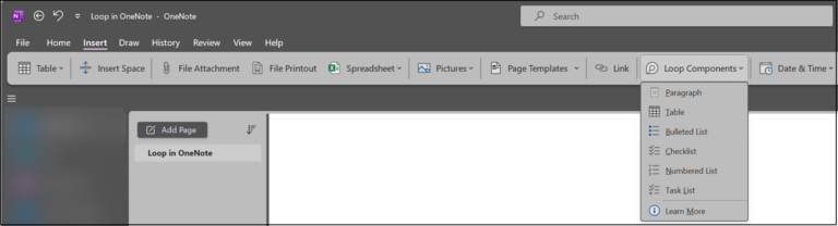 Loop Komponenten in OneNote | Topedia Blog