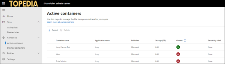 Loop Workspaces im SharePoint Admin Center | Topedia Blog