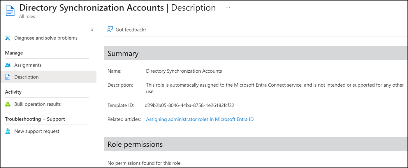 Neue Admin Rolle in Microsoft Entra: On Premises Directory Sync Account ...