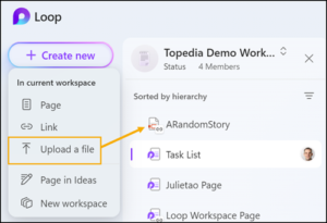 Datei-Upload in Loop Workspaces | Topedia Blog