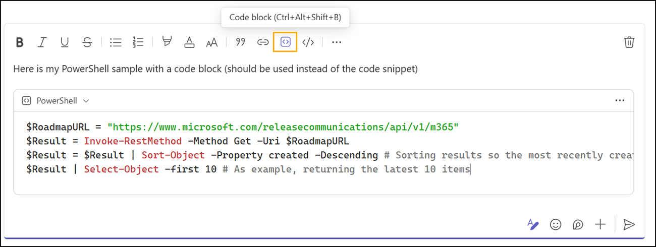 Das "Code Snippets" Feature für Teams-Chats und -Kanäle wird eingestellt | Topedia Blog